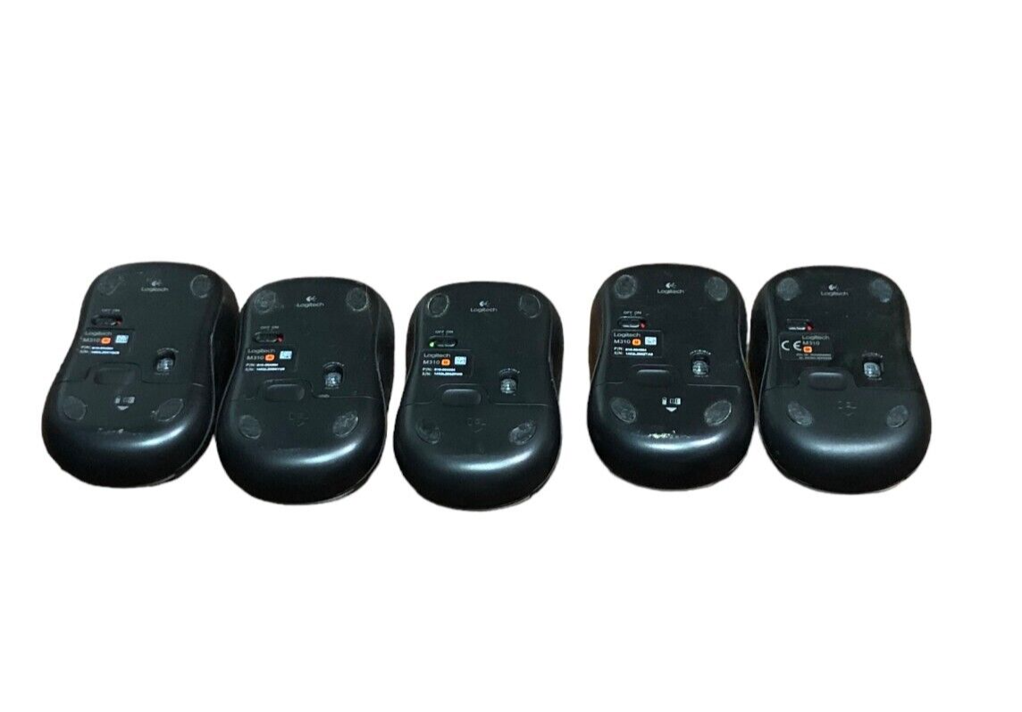 Lot of 5 Logitech M310 Wireless Optical Mouse Silver without USB ...