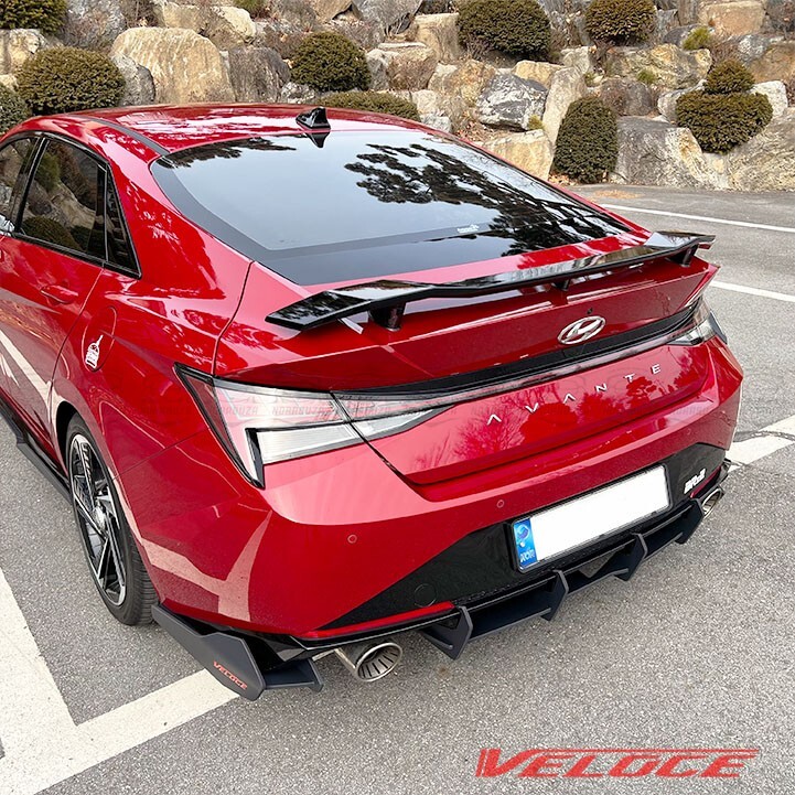 Authentic Veloce Rear Diffuser with Fins for Hyundai Elantra N-Line ...