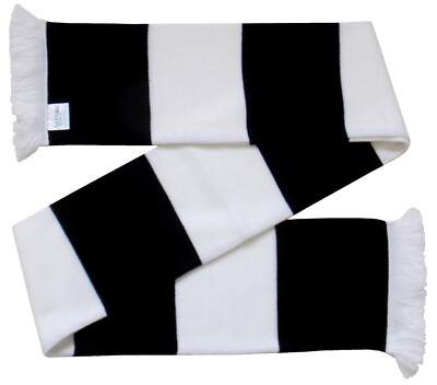 Notts County Supporters Black and White Retro Bar Scarf - Made in the ...