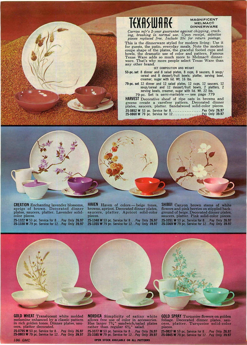 Melmac Dinnerware 1962 Christmas Department Stores Vintage, 53% OFF