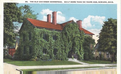 NEWARK, OHIO POSTARD, The Old Davidson Homestead Vine Covered, View ...