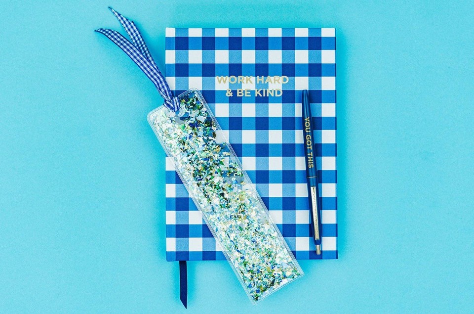 Taylor Elliott Designs Blue And Green Confetti Bookmark | eBay UK