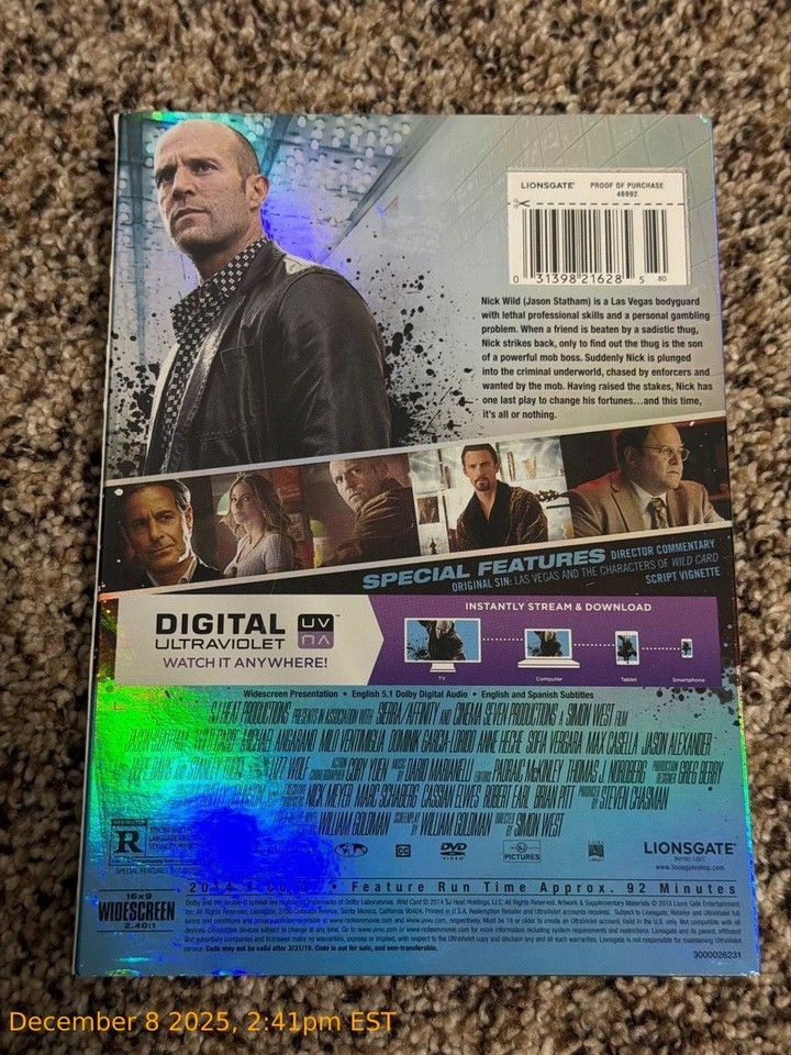 Wild Card DVD + Digital Jason Statham Used in Excellent Condition | eBay