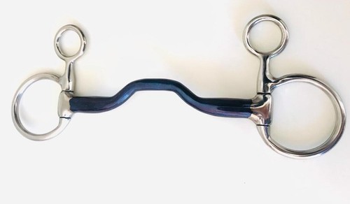 Baucher Blue Sweet Iron Hanging Cheek Ported Horse Bit Snaffle ( UK ...