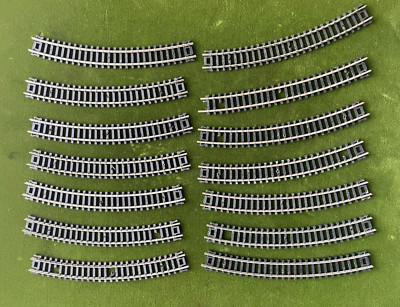 Vintage Curved "N" Gauge Train Track - Lot Of 14 Pieces of 5" Lengths 9 ...