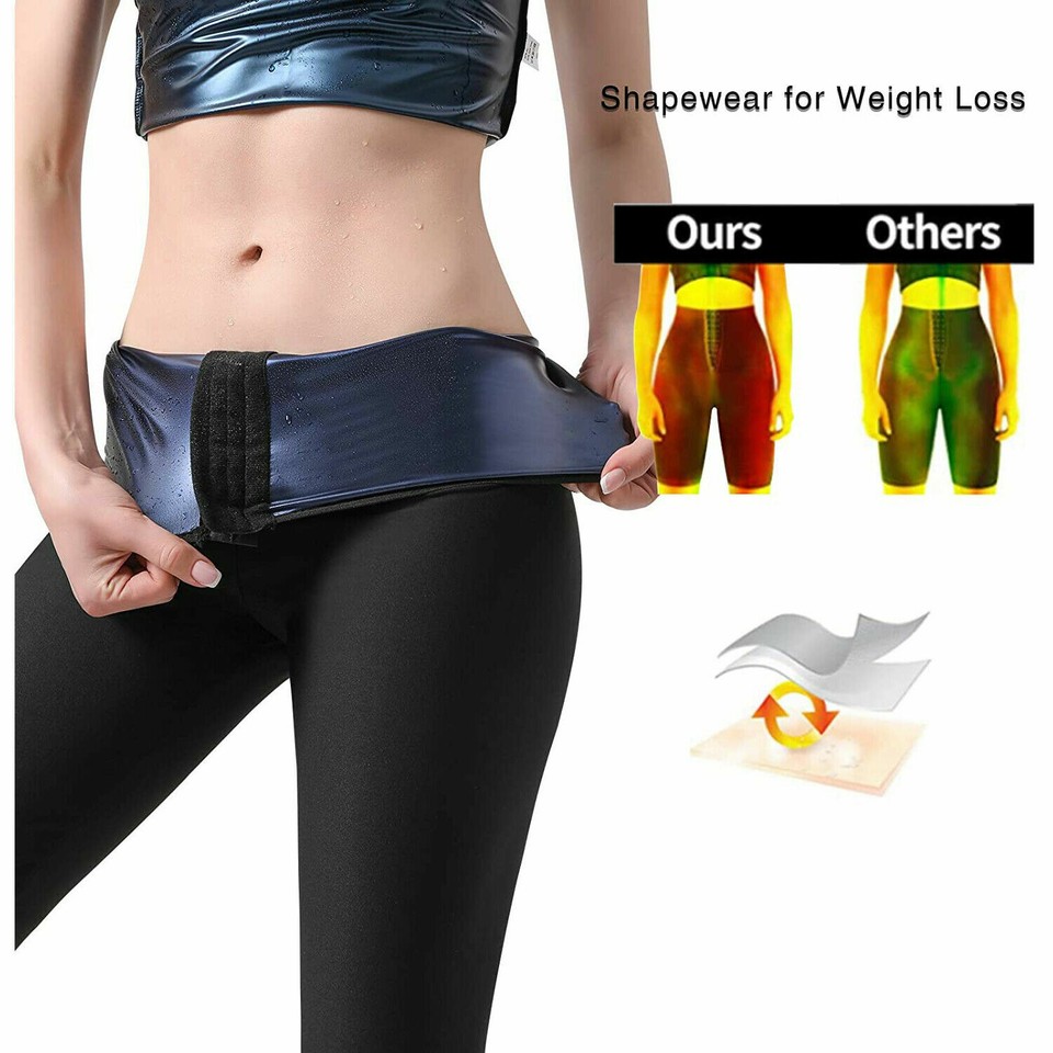Women Sauna Sweat Pants Corset Waist Trainer Hot Yoga Shorts Workout ...