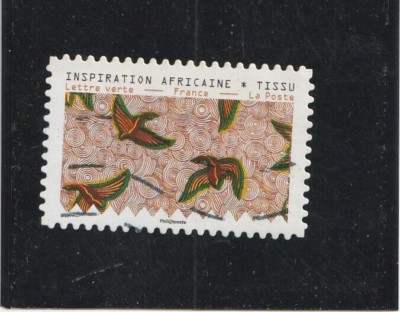 L5679 FRANCE timbre AUTOADHESIF N° 1667 de 2019 " Tissus motifs Natur ...