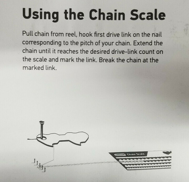 Oregon Chainsaw Chain Scale Reference Guide Chart Defines Type Pitch ...