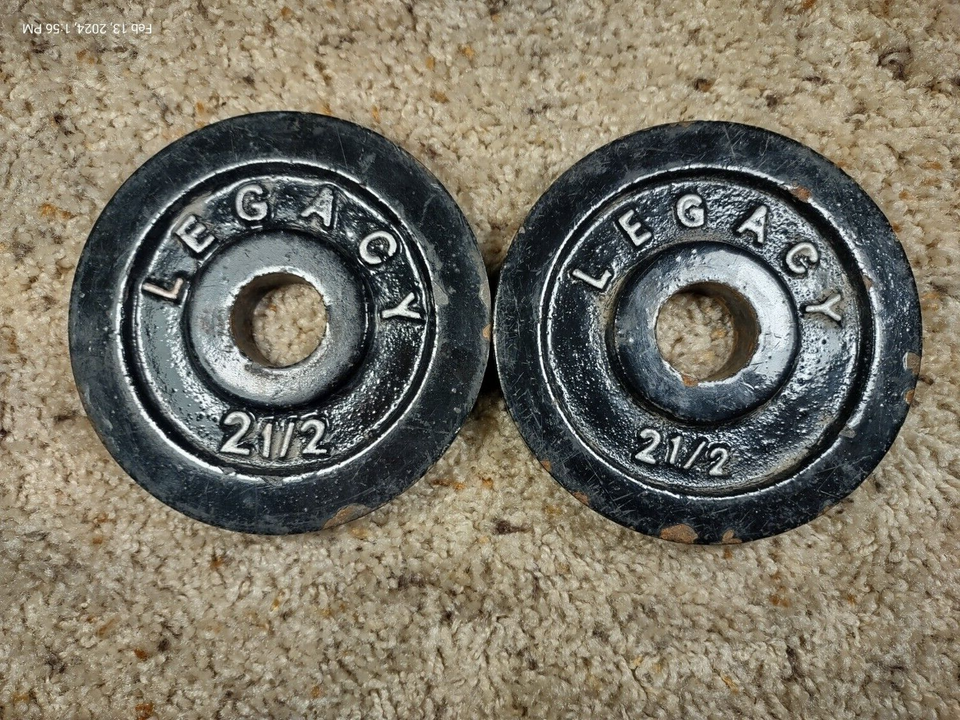 1 Pair Vintage "Legacy" Brand Weight Plates 2.5 2 1/2 Lb Plates - 5 Lbs ...