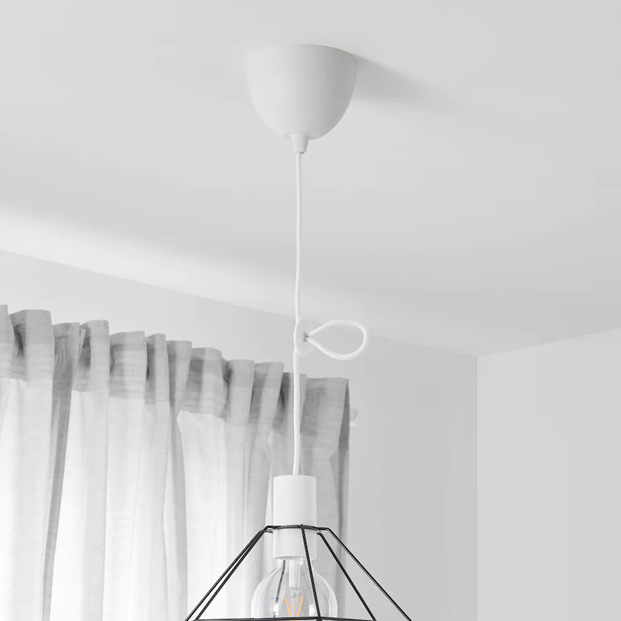 Ikea SUNNEBY Lampenaufhängung, weiß textil1.8 m | eBay.de