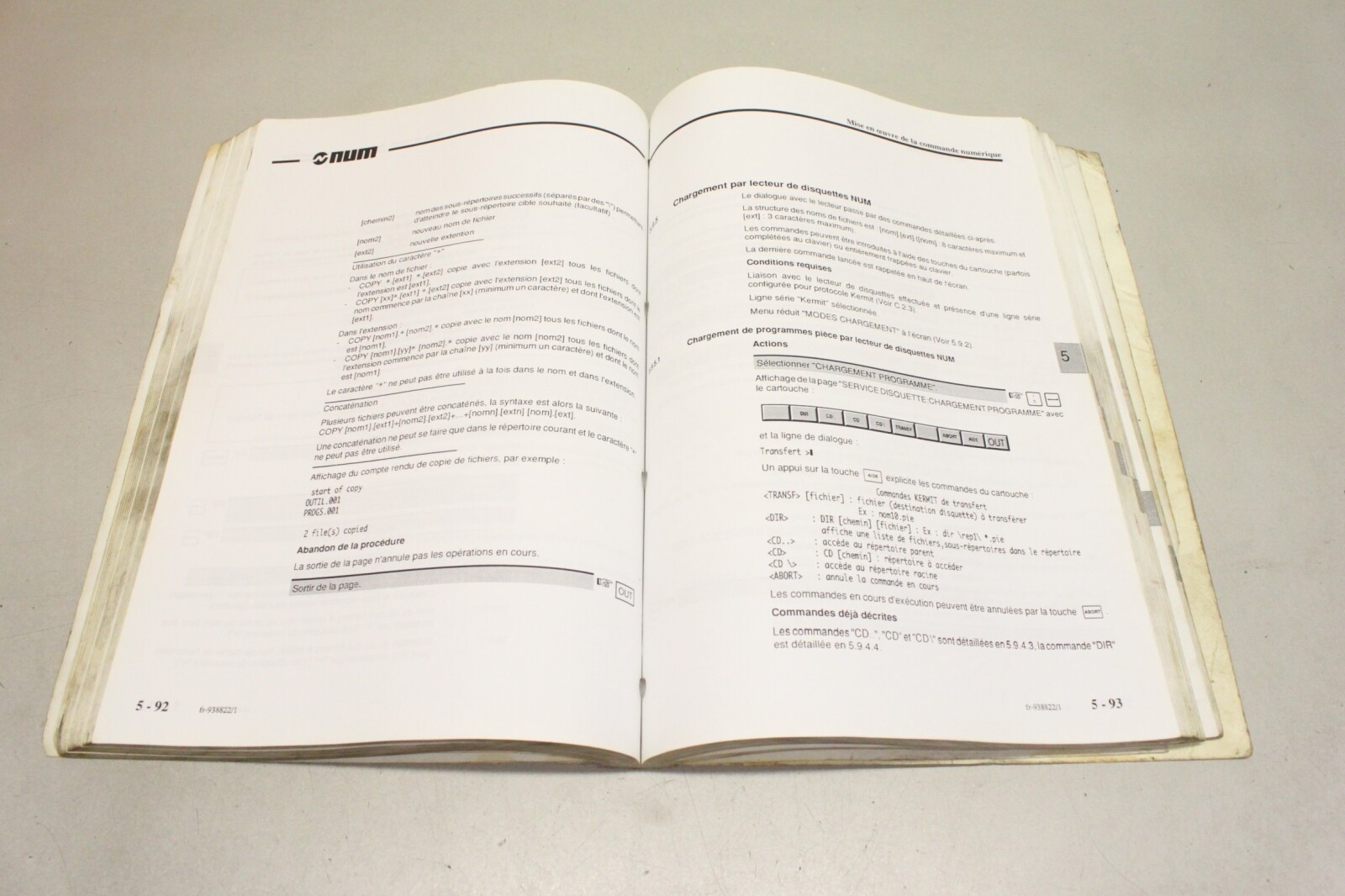 NUM 1020 1040 1060T 750 T-R 750T Manuel Operateur Francais Book ...