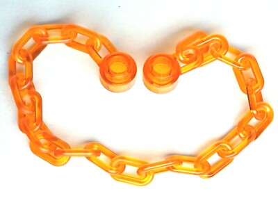 NEW LEGO - Chain - 21 Links (16-17L) Trans-Orange x 1 - 70316 70323 ...