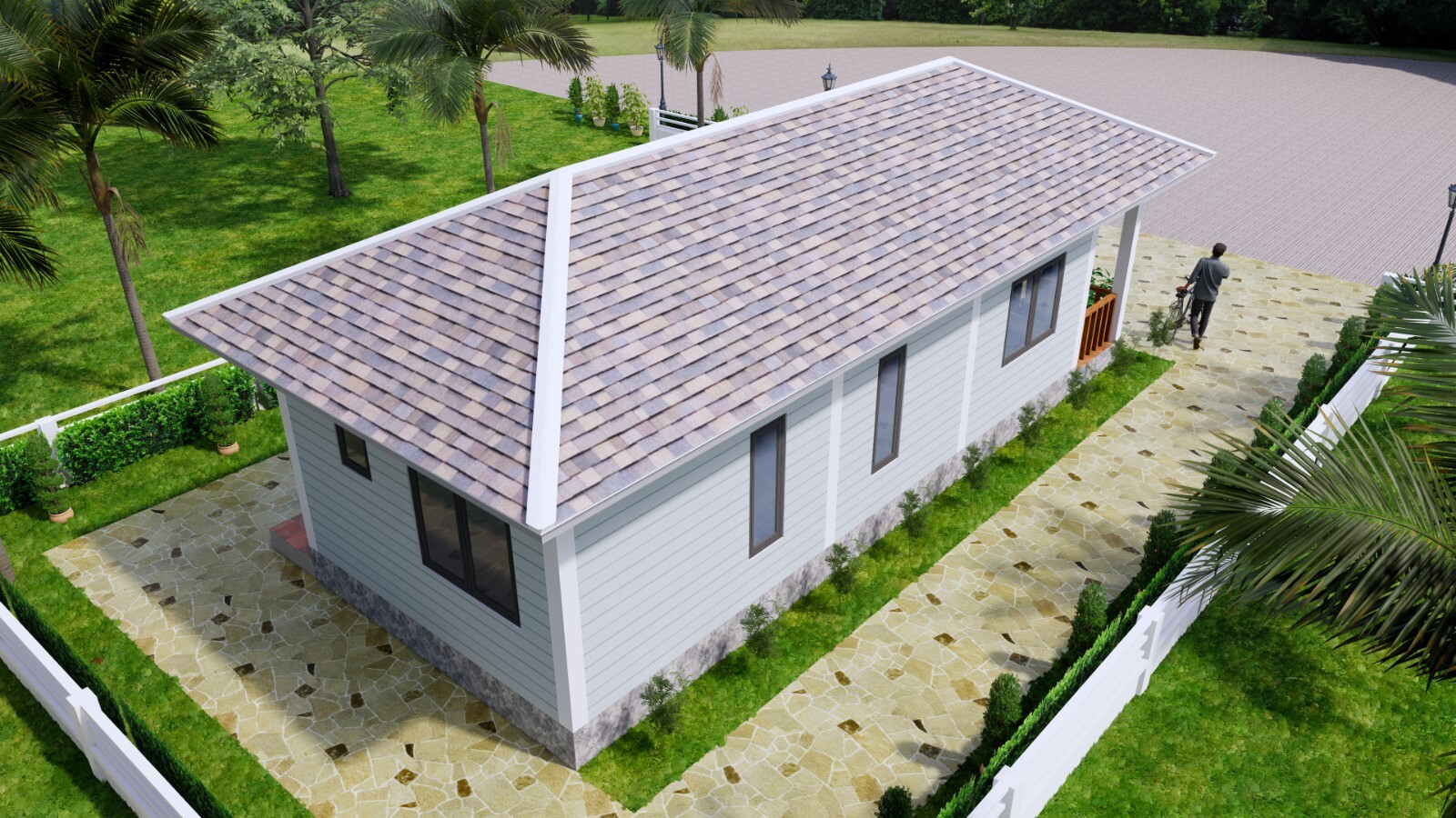 15x40 Feet Small House 4.5x12 Meter 2 Beds 1 Bath Hip Roof PDF & (A4 ...