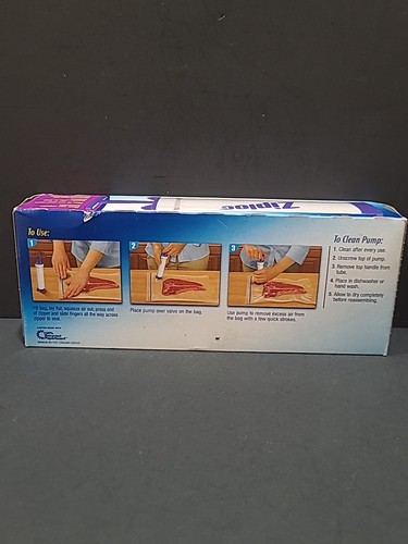 Ziploc Vacuum Starter Kit Hand Pump and 3 Freezer Quart Bags~New Sealed ...