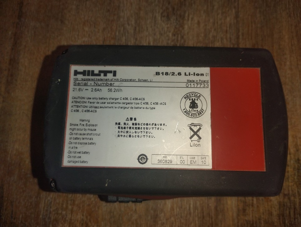 Hilti Battery Charger C4/36-ACS with 18 volt Hilti Battery | eBay