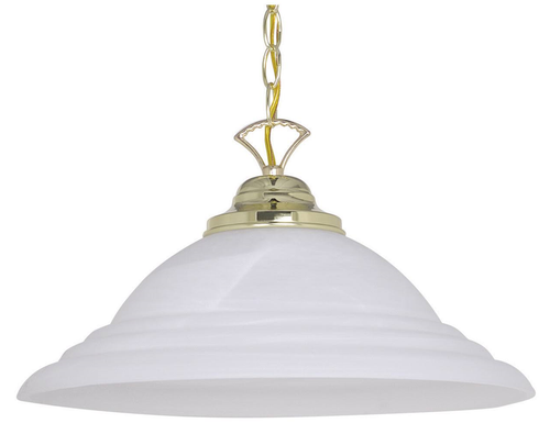 Sunset Lighting 16" Pendant with Faux Alabaster Glass, Polished Brass ...