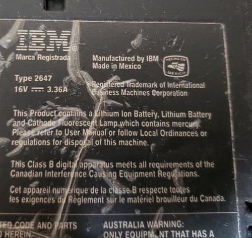 IBM THINKPAD 2647 LAPTOP COMPUTER + POWER SUPPLY ! G | eBay