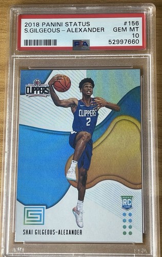 2018 Status Shai Gilgeous-Alexander Rookie Card RC #156 PSA 10 GEM MT ...