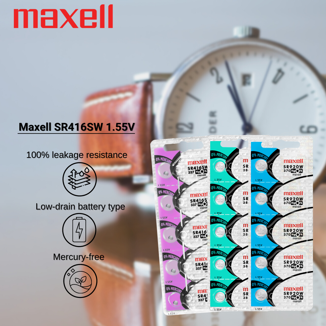 Maxell 337 SR416SW Silver Oxide Watch Batteries (25 Batteries) | eBay
