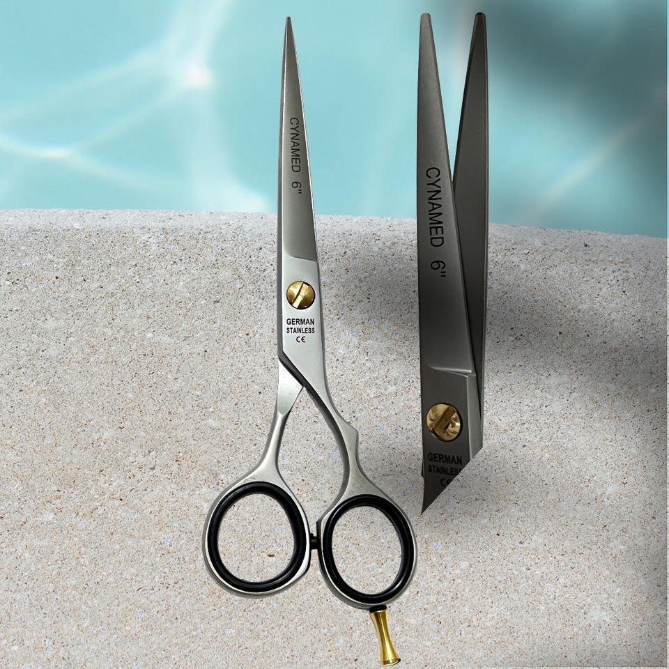 6" POLISHED GERMAN PROFESSIONAL BARBER SCISSORS SHEARS HAIR CUTTING ...