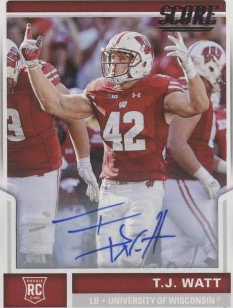2017 Score - T.J. Watt #336 Rookie Signatures (AU, RC) for sale online ...