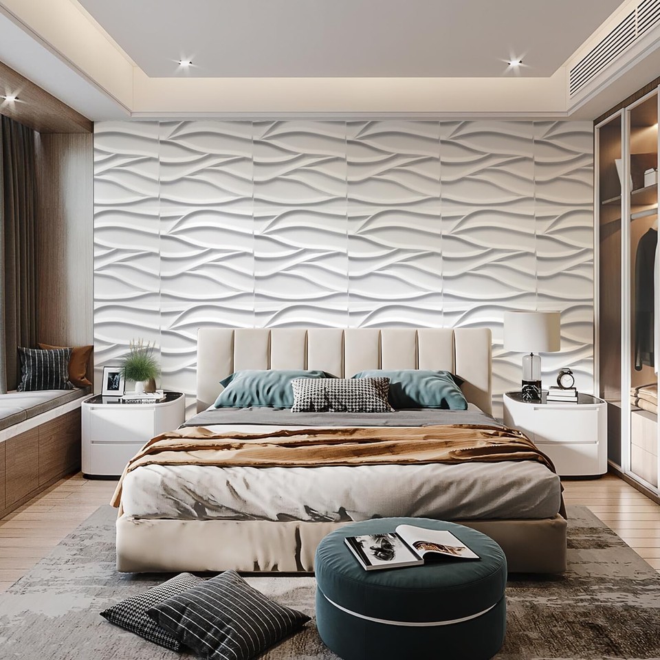 STICKGOO 3D Wall Panels for Interior Wall Decor, PVC Wave Wall Tiles ...