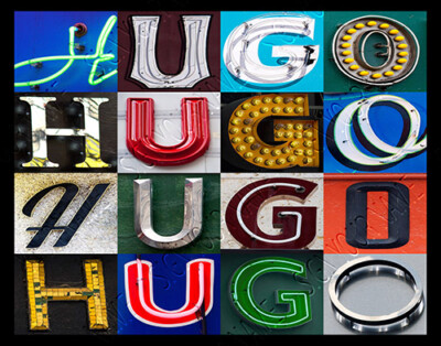HUGO Name Poster featuring photos of actual sign letters | eBay