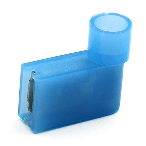 100 Pack Blue 1/4" Female Spade Connector Insulated Flag Terminal 16-14 ...