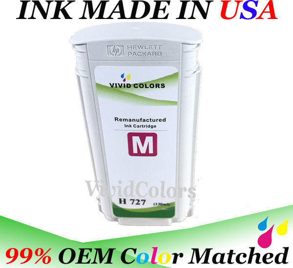 130ML Refurbished For T2500 Printer Set of 6 MK PK C M Y GY HP727 | eBay