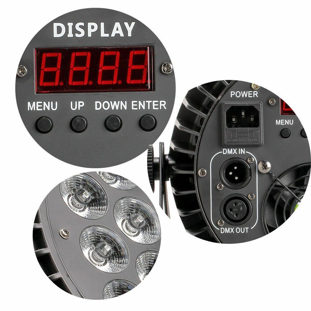 8PCS 200W Metal Shell RGBW 4in1 18 LED Par DMX Stage Light Party DJ ...