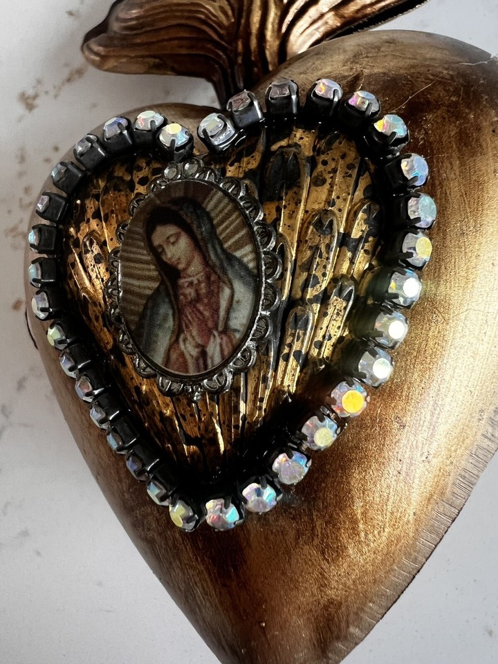 Sacred Heart Ex Voto Large Locket Box W/religious Icon | eBay