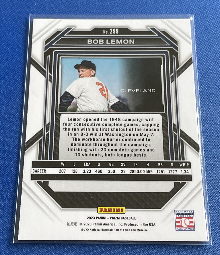 2023 Panini Prizm Baseball #299 Bob Lemon Cleveland Indians | eBay