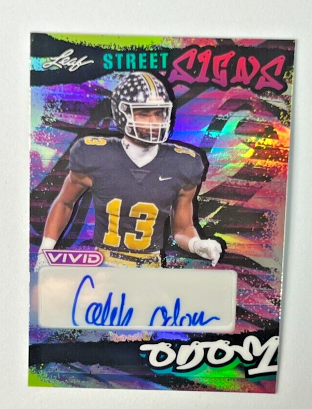 2024 Leaf Vivid Street Signs CALEB ODOM Auto 03/10 | eBay