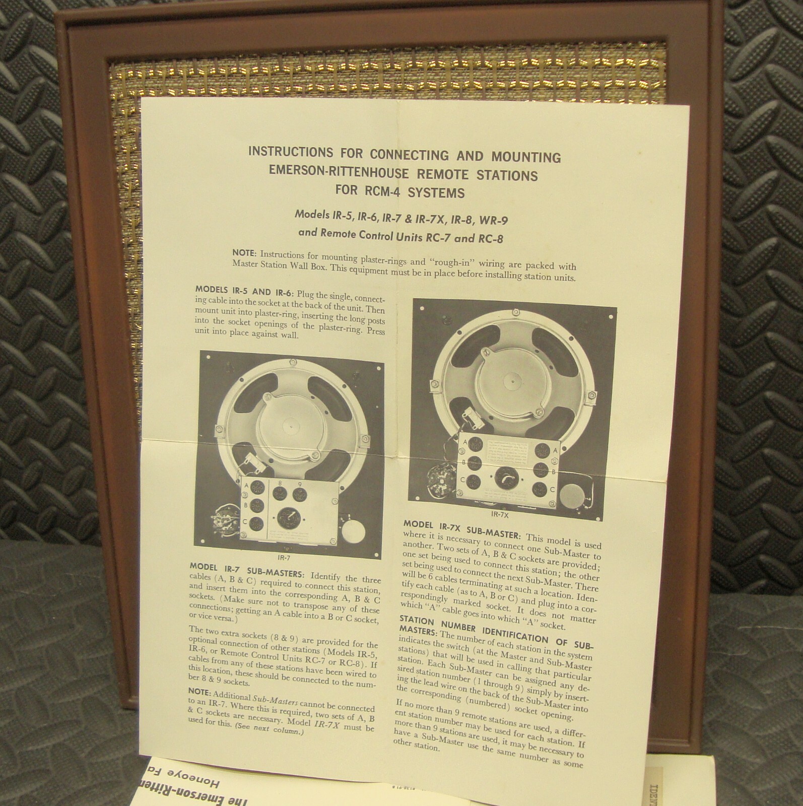 NEW Vintage Rittenhouse Emerson Intercom Radio Doorchime IR-7 Sub ...