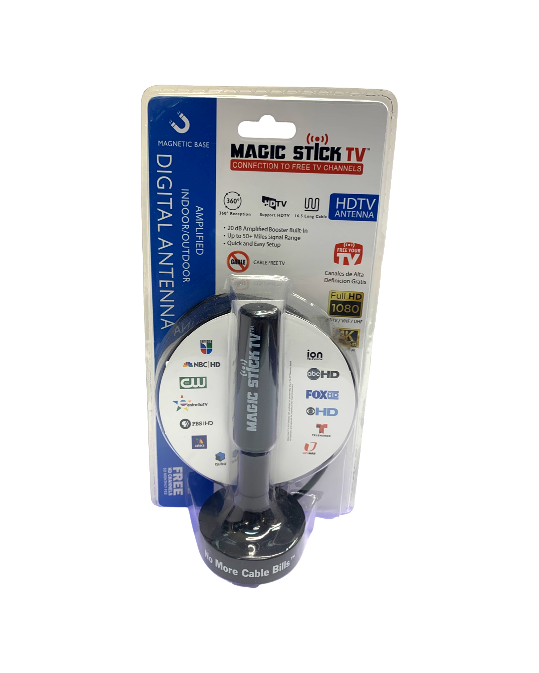 Magic Stick TV MS-50 Amplified Signal Booster Antenna for Digital HDTV ...