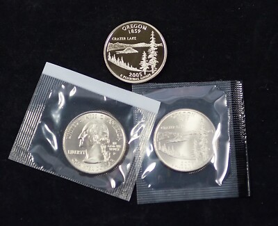 2005 P D S Oregon State Quarter Set, Clad Proof, Satin D & P in Mint ...