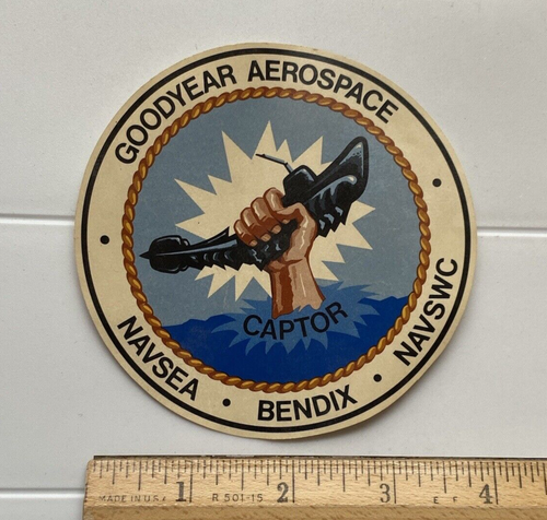 Goodyear Aerospace US Navy Mark 60 CAPTOR Naval Mine 4" Round Decal ...