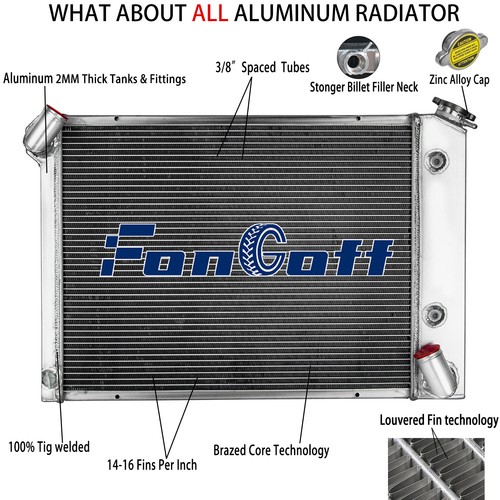 4-Row Core Aluminum Radiator For 1966 1967 1968 Chevy Corvette Big ...
