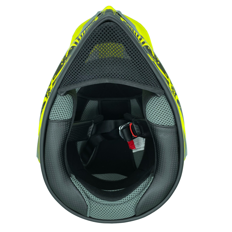 Yellow Hi-Viz Helmet Adult Dirt Bike ATV UTV Off Road ORV Motocross DOT ...