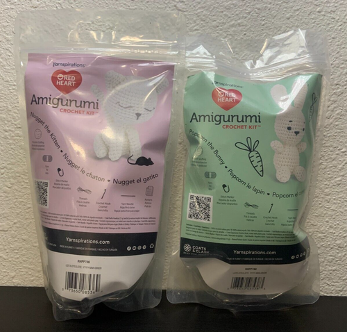 (Lot of 2) Yarnspirations Red Heart Amigurumi Crochet Kit, Kitten and ...