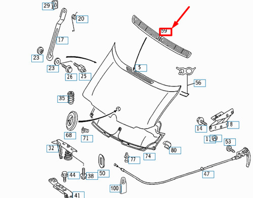 Mercedes-Benz Sprinter W903 Engine Hood Grille LHD A9018300718 | OE | Front