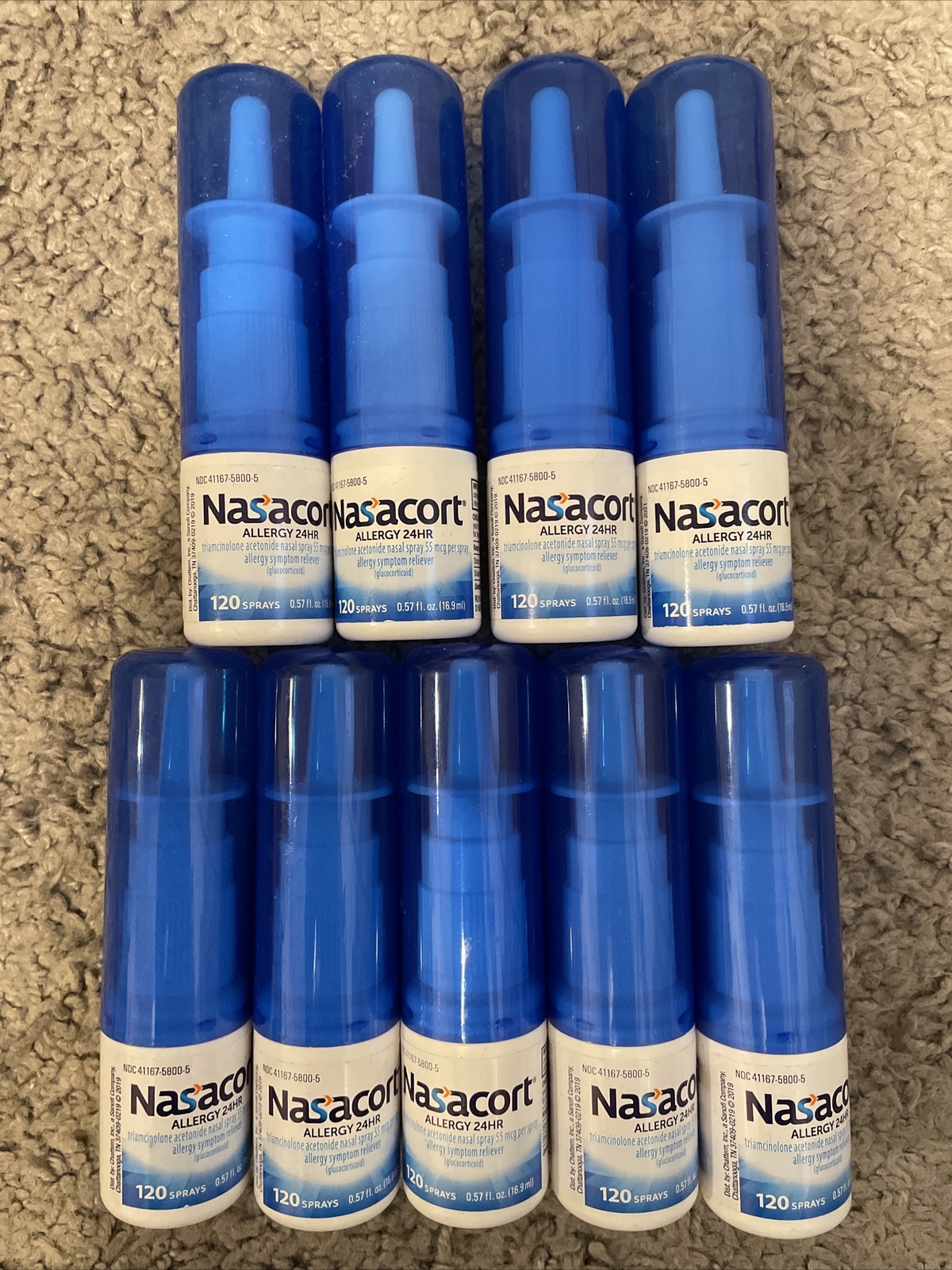 Lot 9 Nasacort Allergy Relief 24hr Nasal Spray, 120 Sprays New No Box ...