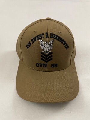 The Corps USS Dwight D. Eisenhower CVN 69 Beige Baseball Cap Hat One ...