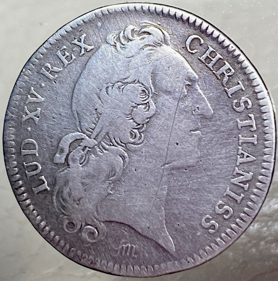 1747 Silver French Coin King Louis XV Tresor Royal Token Jeton Very ...