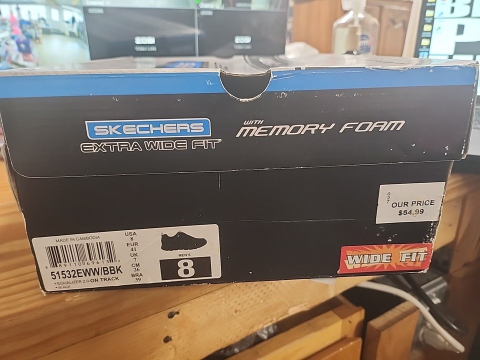 Brand New Skechers Equalizer 2.0 On Track Mens Black Extra Wide 8 Extra ...