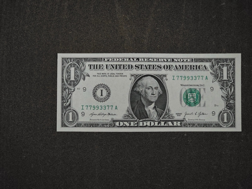 2021 $1dollar fancy serial number I77993377A bookends/trinary uncirculated ungra | eBay