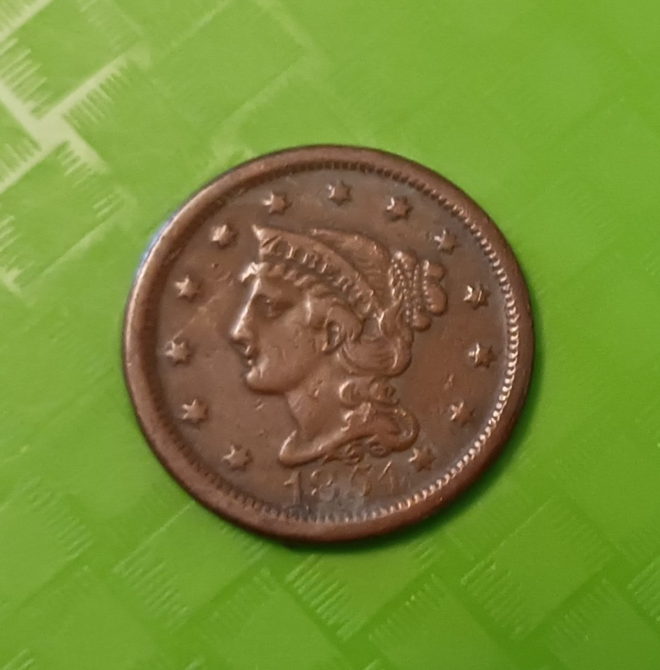 1854 Braided Hair Large Cent & 1864 Two Cent Coin Lot Of Two | eBay