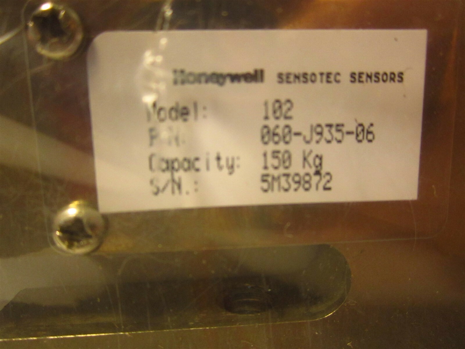Honeywell 060-J935-06 Model 102 Sensotec Sensor 150 kg Capacity New | eBay