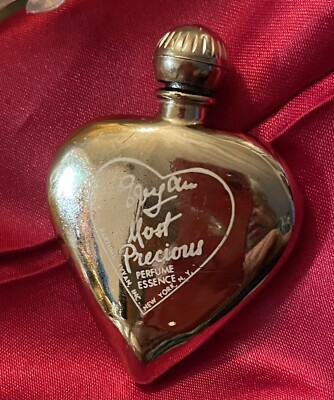 Evyan Heart Shaped Silver Perfume Bottle 1950’s Most Precious Perfume ...