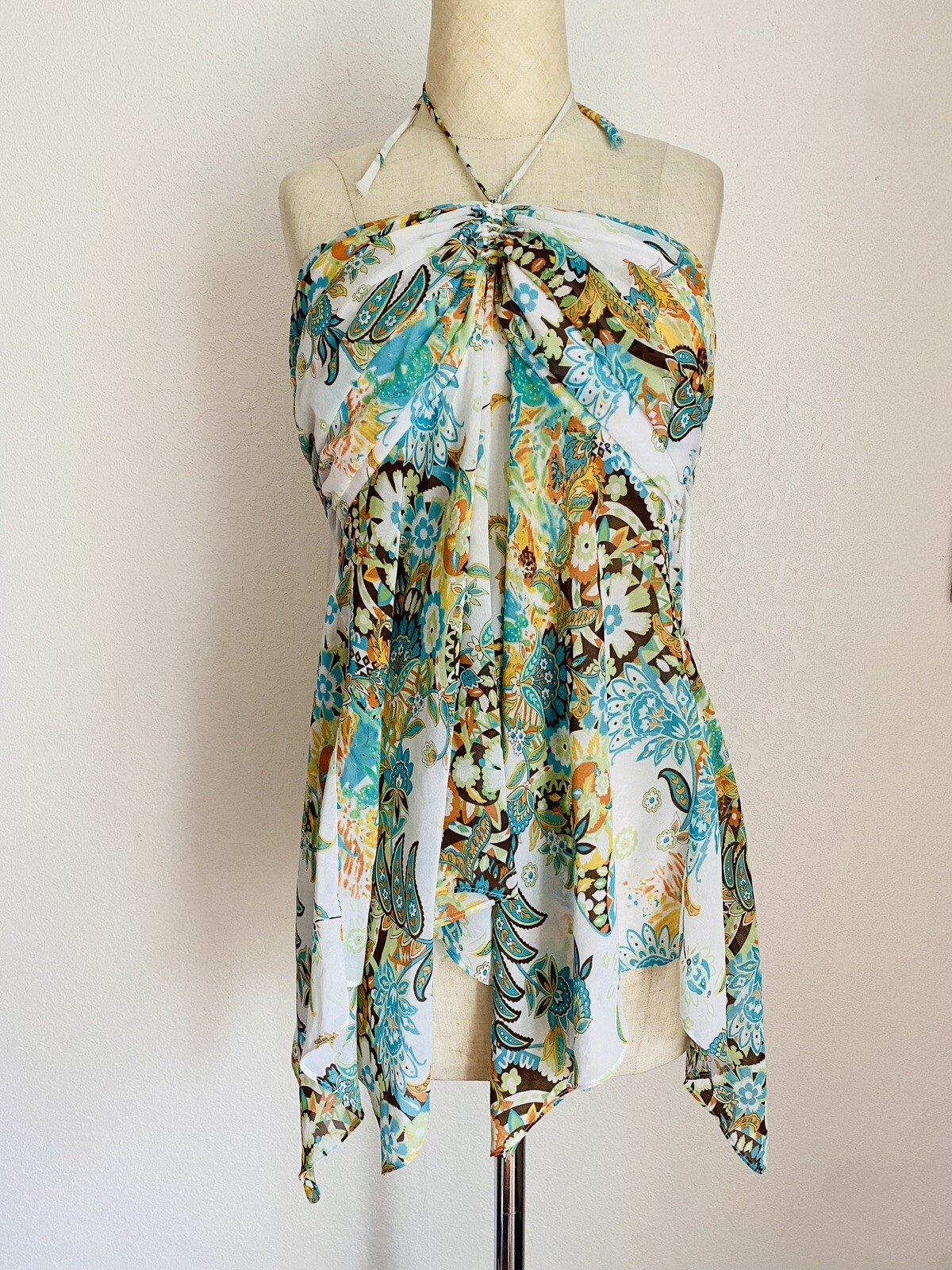 Y2k 90s Funky Boho Casual Cute Dainty Paisley Sheer F… - Gem